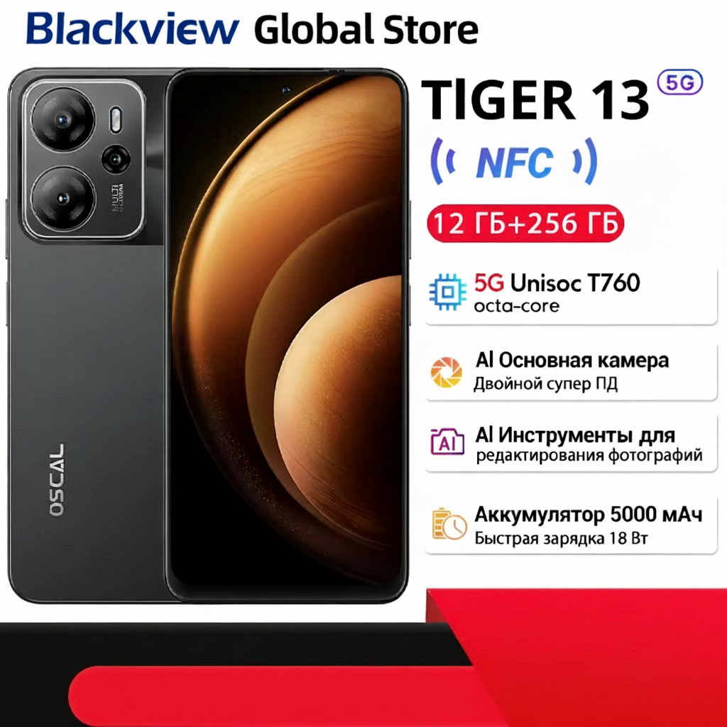 Смартфон Blackview Oscal Tiger 13, 8/256ГБ