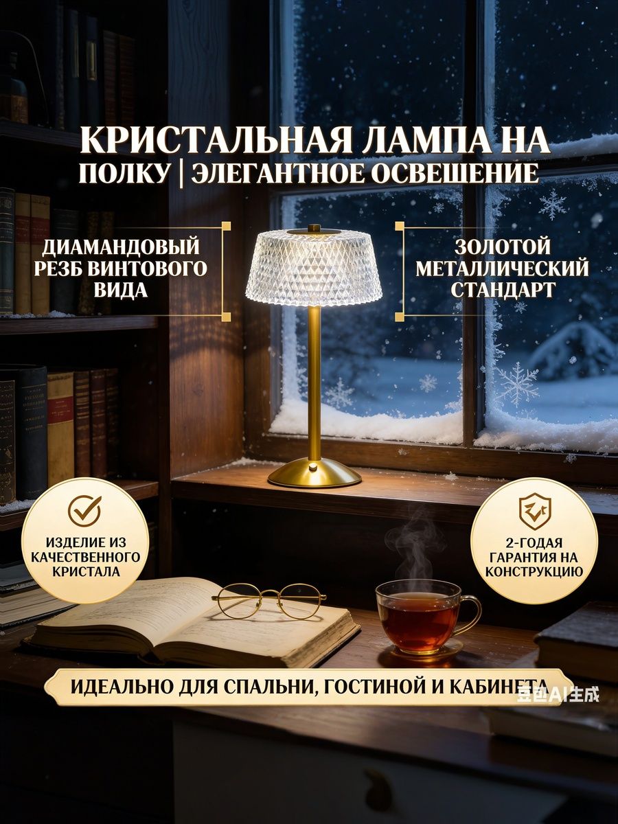 Трехцветная светодиодная розовая лампа diamond dimmable crystal table lamp с сенсорным управлением, беспроводной связью и аккумулятором