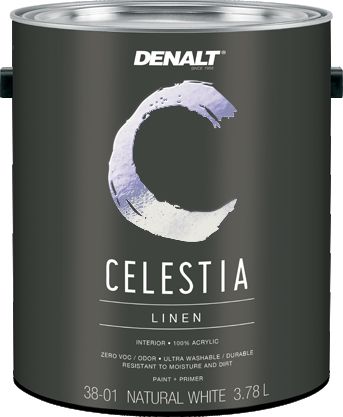 Краска для Стен и Потолков Denalt 3801 Celestia Linen 0.927л Ультраматовая, Моющаяся, Белая.