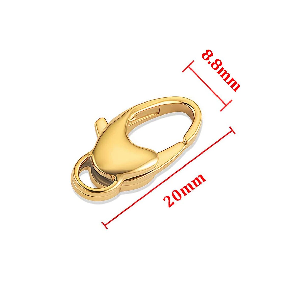 Застежки-карабины V-REX из нержавеющей стали 304, 10-20 мм 20mm Gold - 2PCS