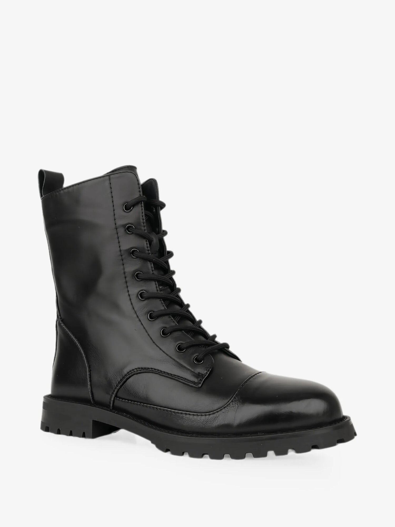 Ботинки LINDA BAUMANN Lace-up leather combat boots, размер 39, черный — фото 1