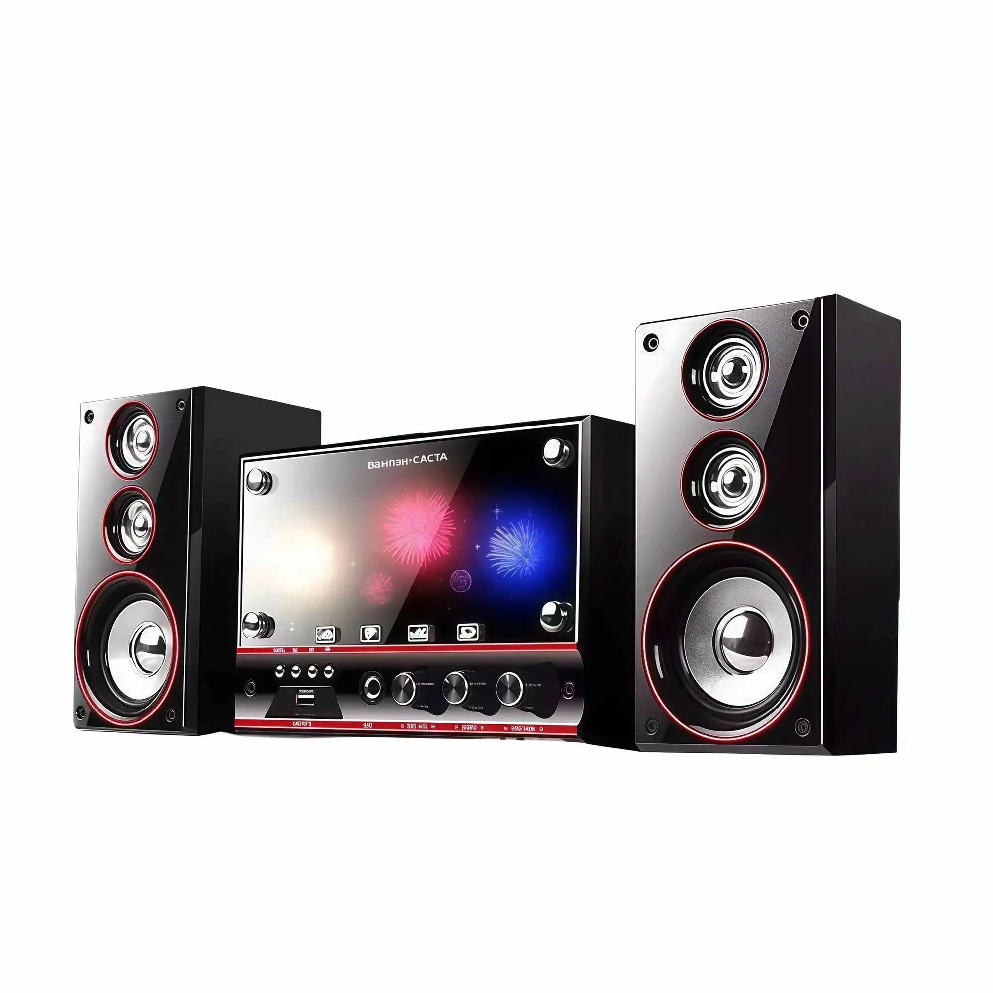 SAST Музыкальный центр, акустическая система 2.1 , абвуфер 4 дюйма, Bluetooth, вход микрофона, пульт ДУ, USB TF, домашняя музыка караоке-