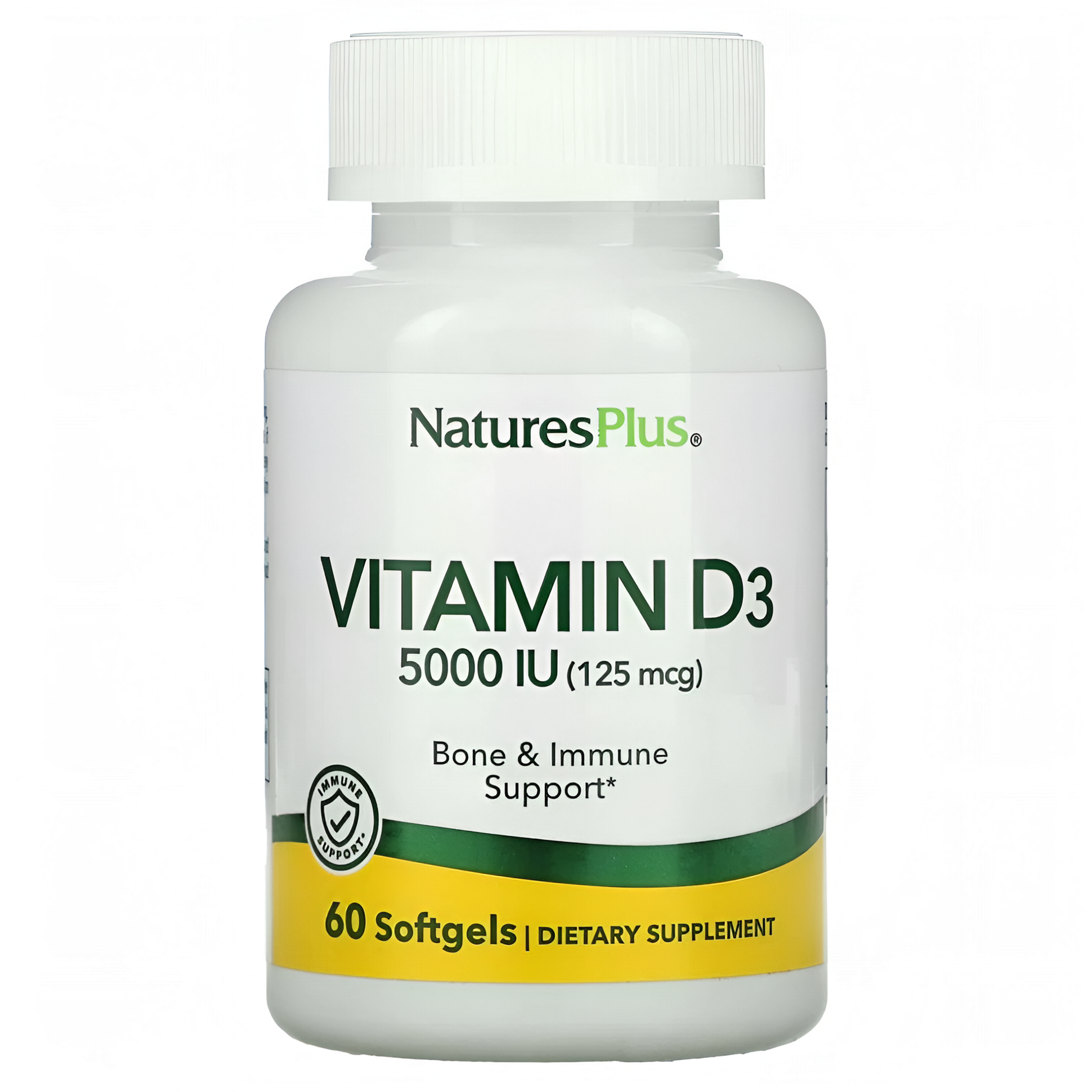 Nature's Plus Витамин D3 5000 Ме 60 мягких желатиновых капсул
