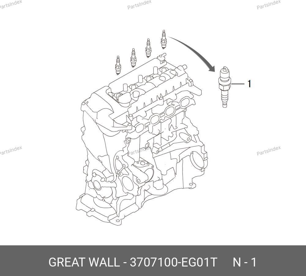 Свеча зажигания, GREAT WALL 3707100EG01T