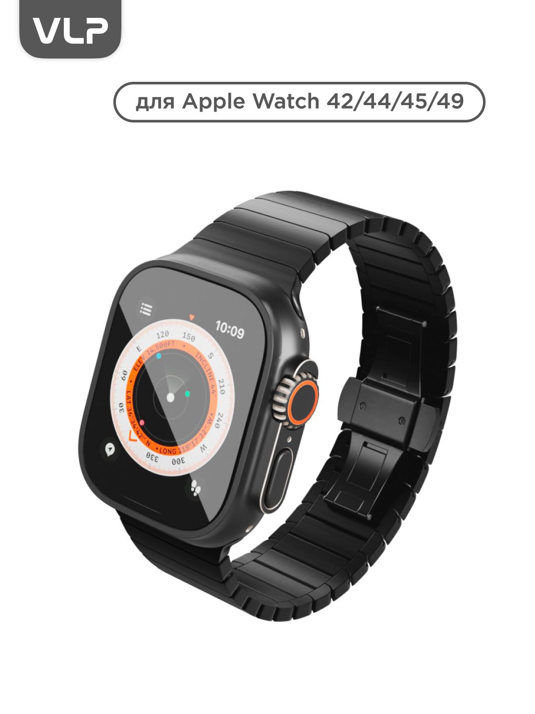 Ремешок "VLP" Titanium Band для Apple Watch 42/44/45/46/49, черный