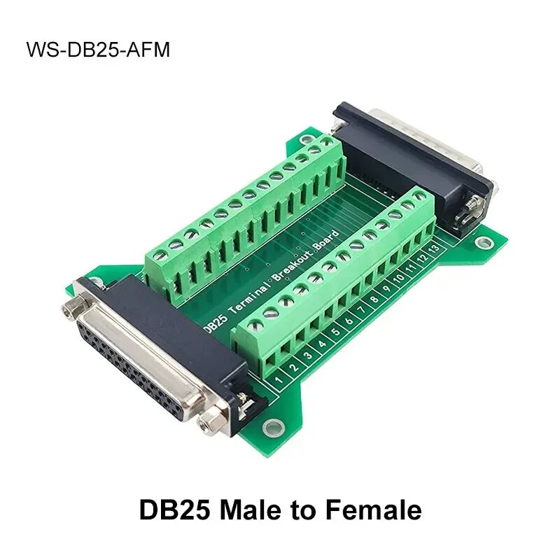 DB25 Male to Female Breakout Board