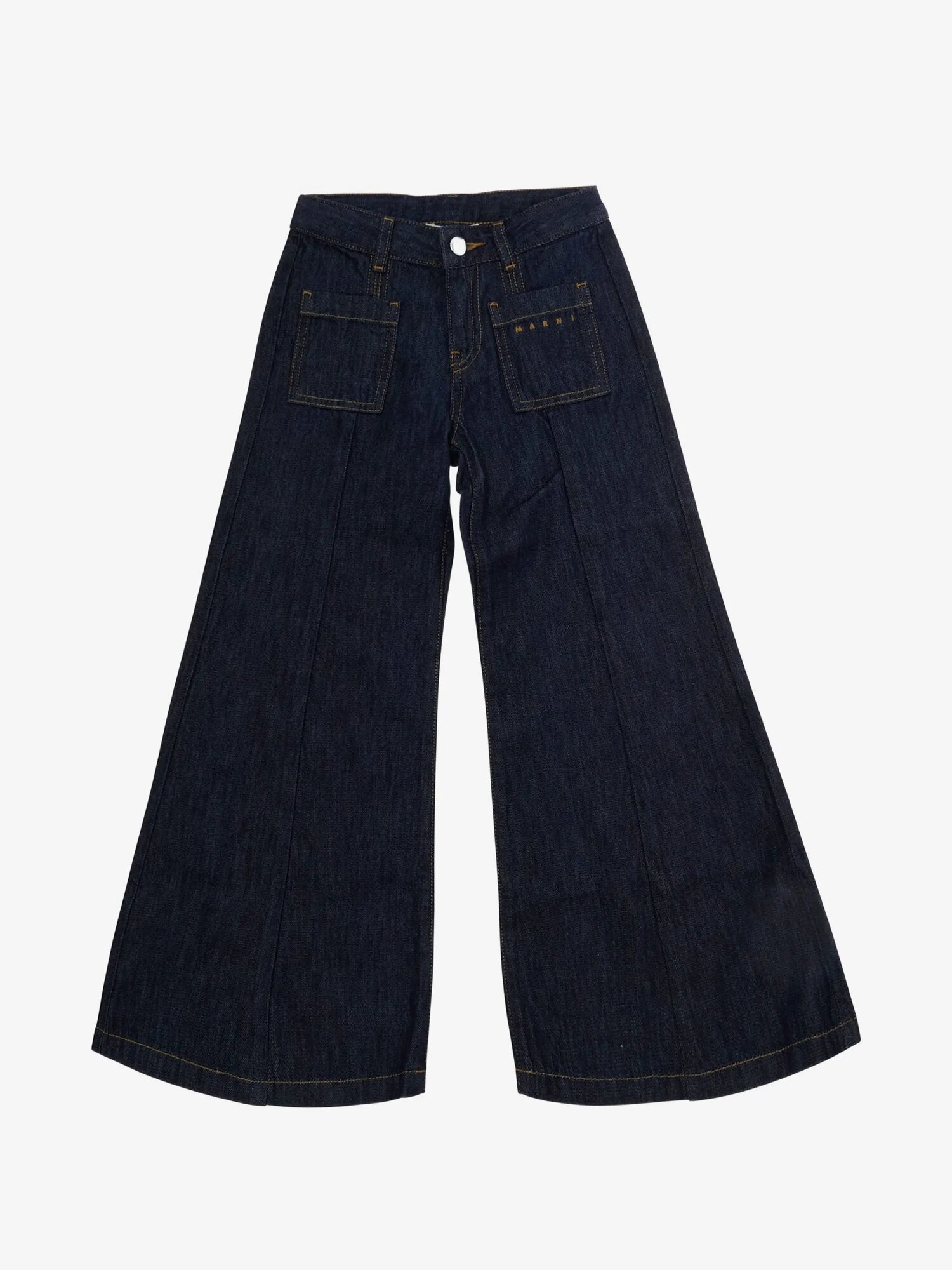 Джинсы Logo-embroidered wide-leg jeans