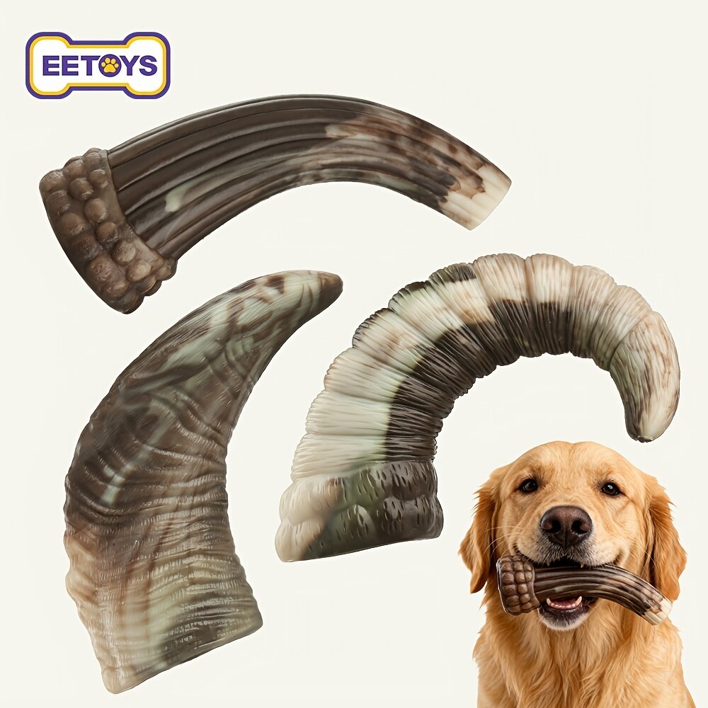 Игрушка-косточка для жевания из коровьего рога для собак средних и крупных пород, набор из 3 штук