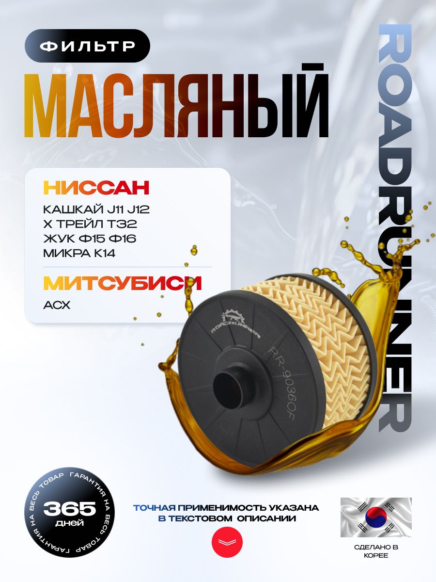 Фильтр масляный Ниссан Кашкай J11 J12, Х Трейл Т32, Жук Ф15 Ф16, Микра К14, Митсубиси АСХ с 2023 по 2024 ОЕМ 1520900Q0F 152095084R A2811800210 Манн HU10002Z