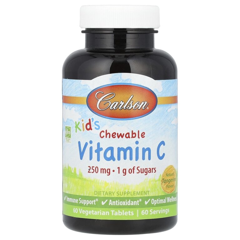 Vitamin C Chewable (жевательные таблетки с витамином C, натуральный мандарин) 250 мг (Carlson)