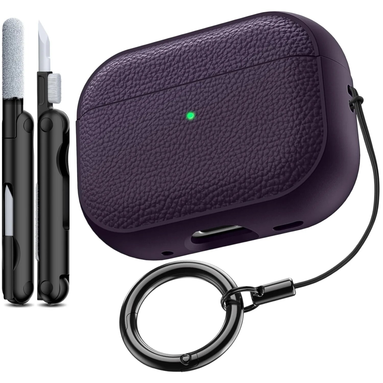 Чехол для AirPods Pro из TPU с брелоком for AirPods Pro 2, Purple with Pen