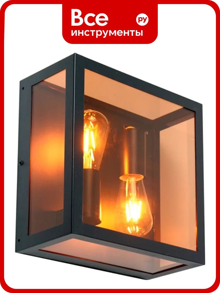 Фасадный светильник General Lighting Systems Лофт GWL-2E27-IP65 черный+золотой 662475