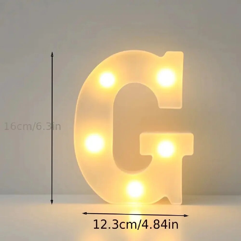 LED Буквенно-Цифровые Ночники, Белые, Премиум G