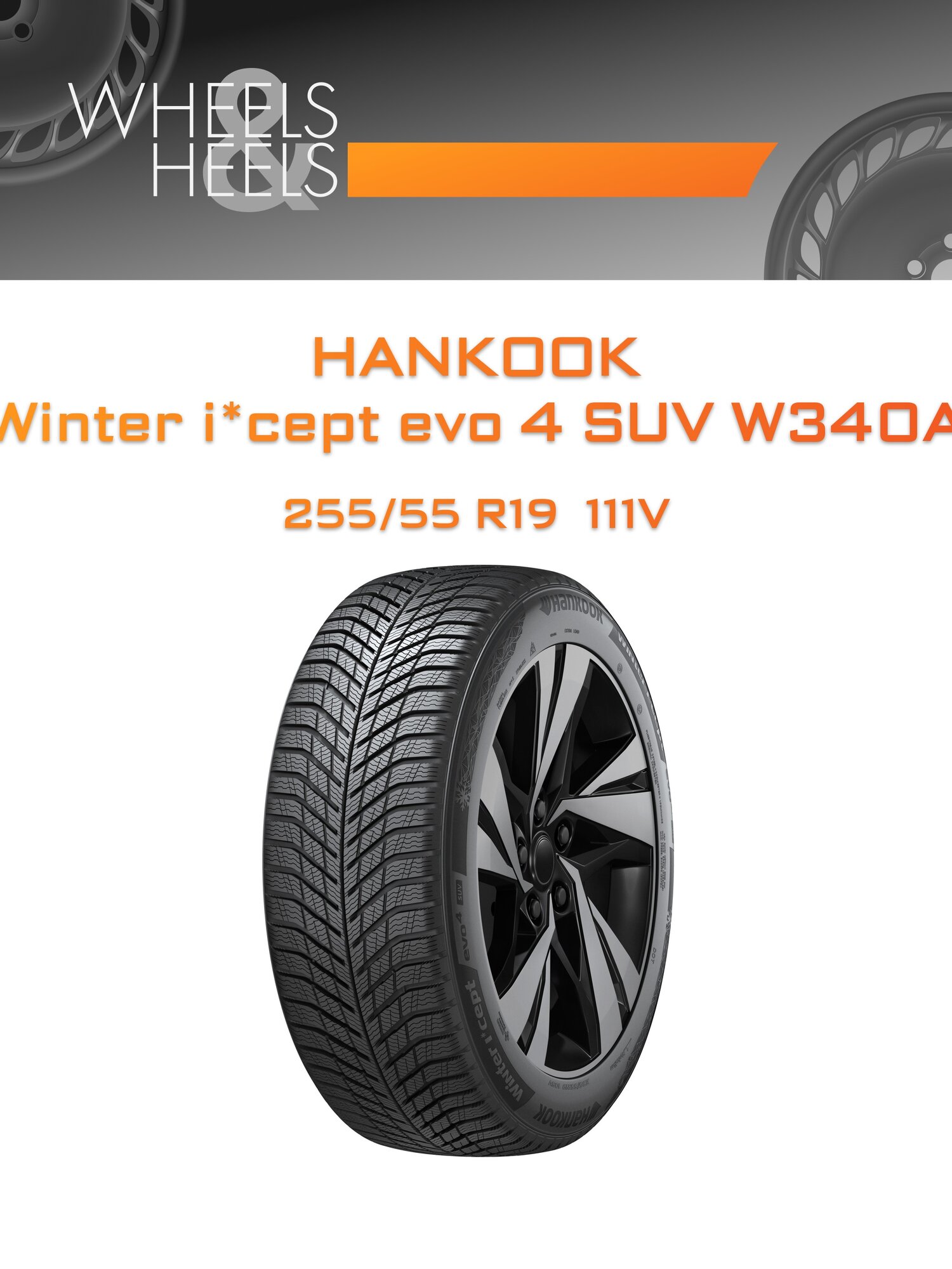 Шина автомобильная HANKOOK Winter i*cept evo 4 SUV W340A SUV 255/55 R19 111V XL WINTER, зимняя, универсальная