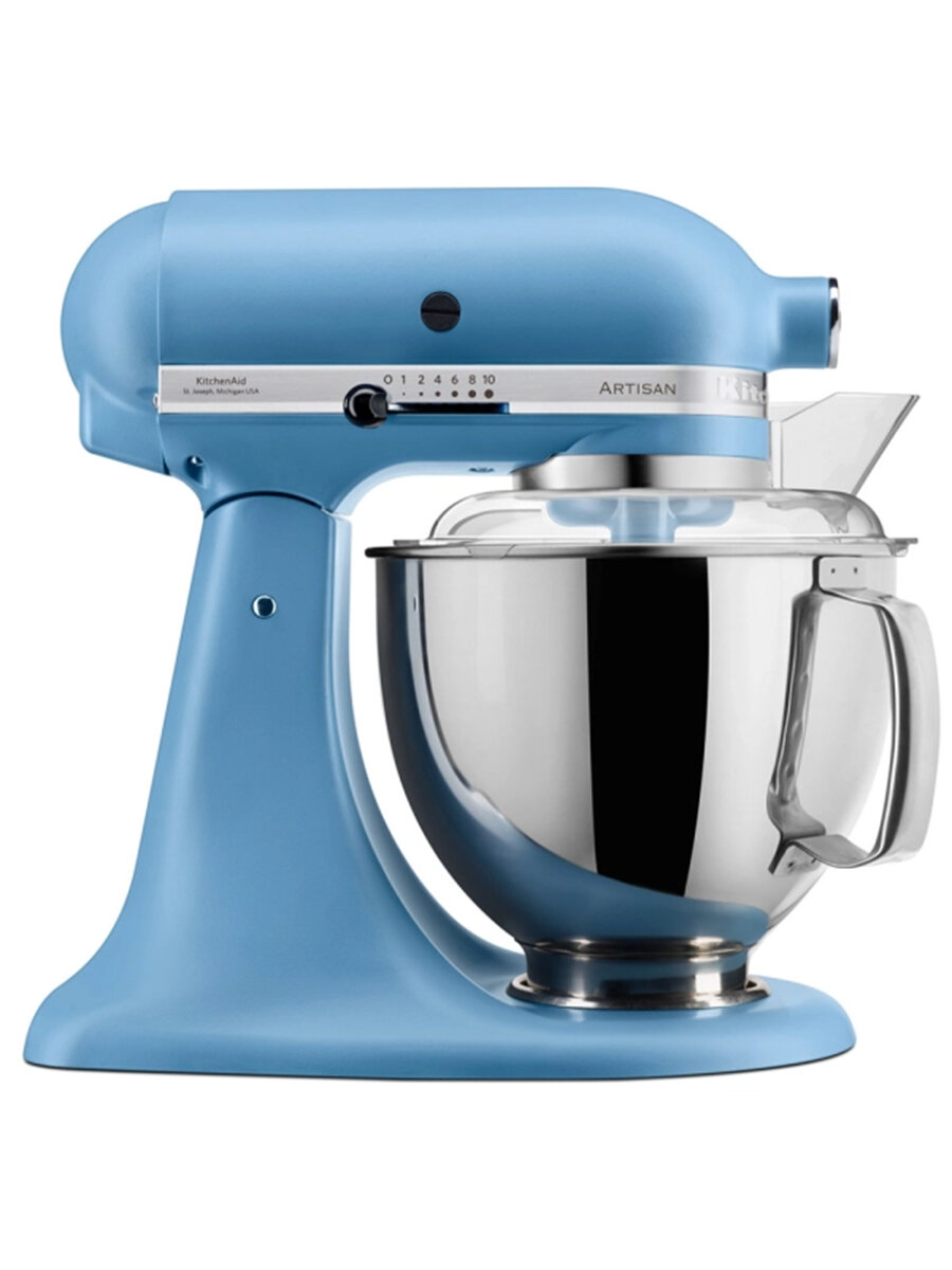 Миксер KitchenAid 5KSM175PSEVB, 300 Вт, 2 чаши 4,8+3 л, 4 насадки, защитная крышка, синий бархат
