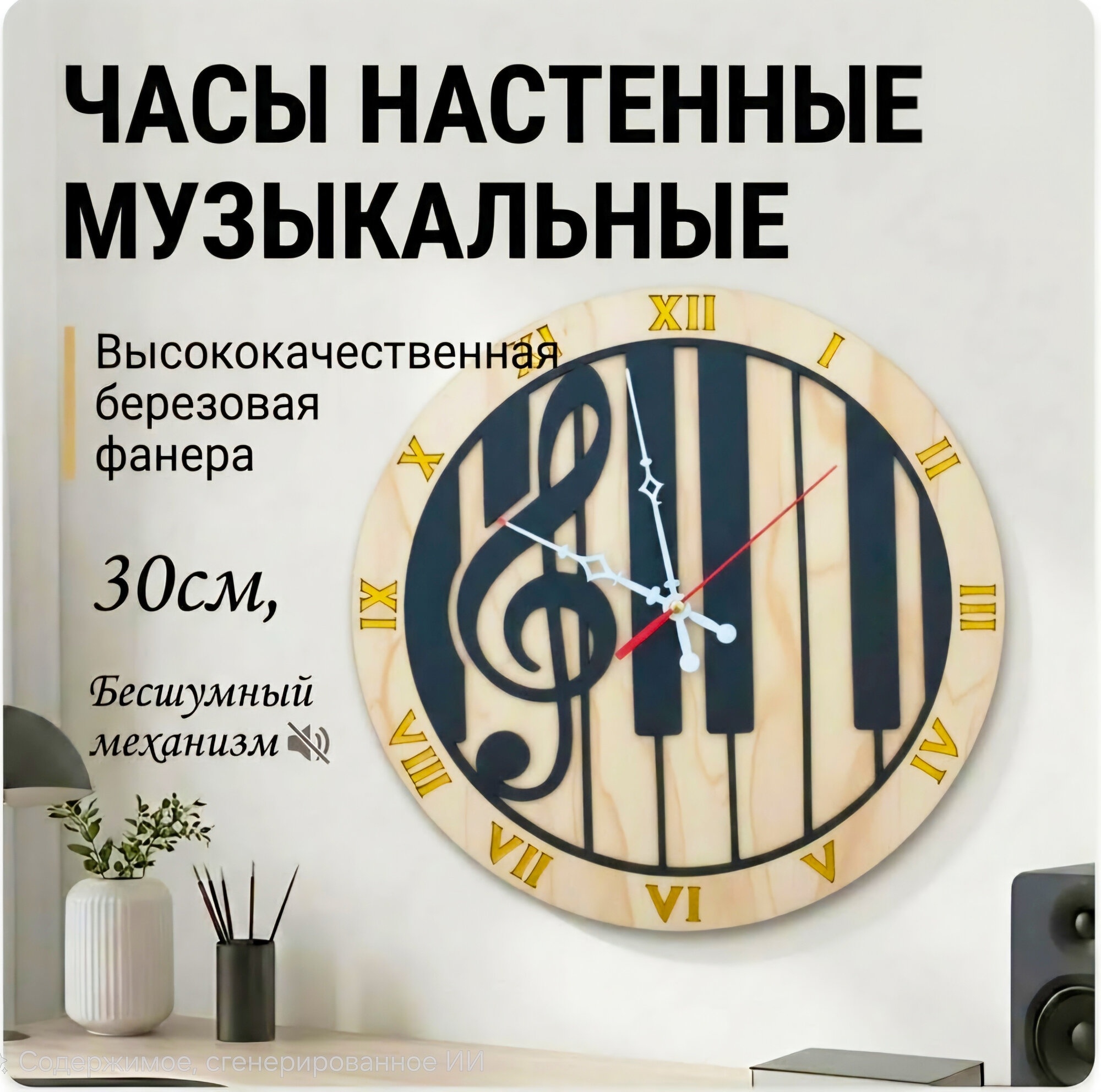 Часы настенные диаметром 30 см, дерево эпоксидная смола, ручная работа.