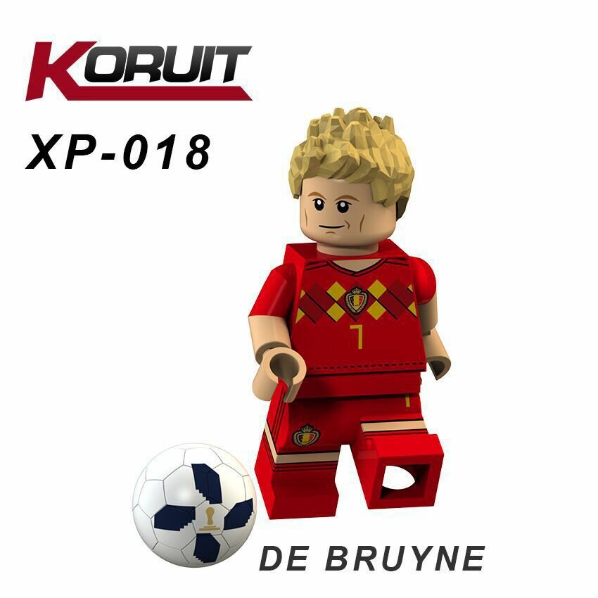 Фигурка футбольного игрока из конструктора, модель XP018, фигурка футболиста с аксессуарами, образовательная игрушка