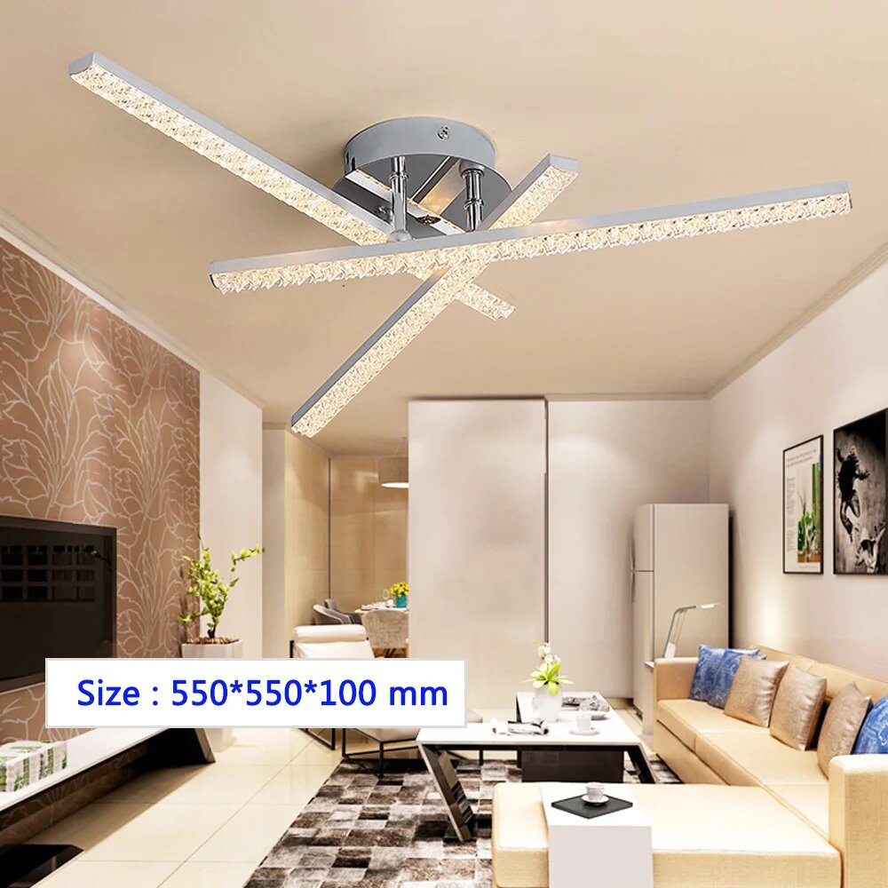 Потолочные светильники XUNATA, теплый/холодный белый свет, 12/18/24 Вт 18W 3Light Cross, White