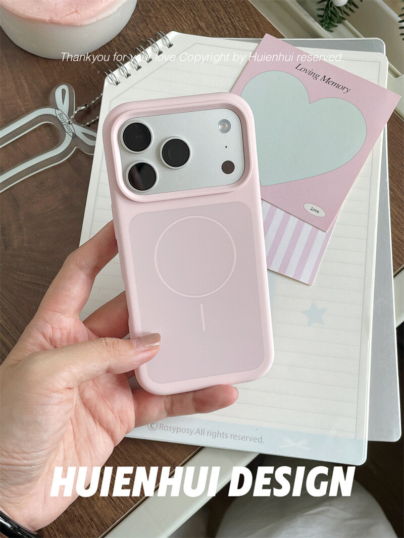 Премиальный силиконовый чехол для iPhone 17 Pro, магнитный, матовый, защитный, крупный вырез под камеру