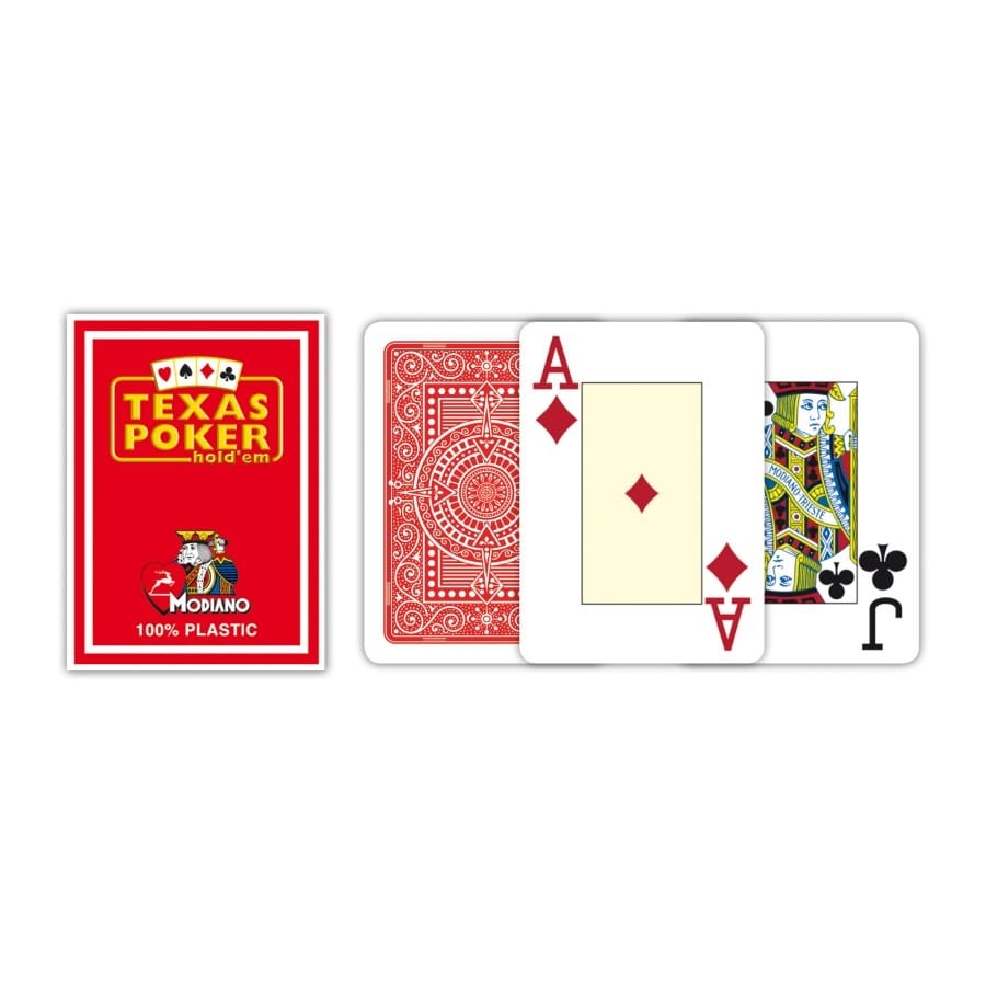 Настольная игра Modiano Texas Poker Jumbo Index, красный