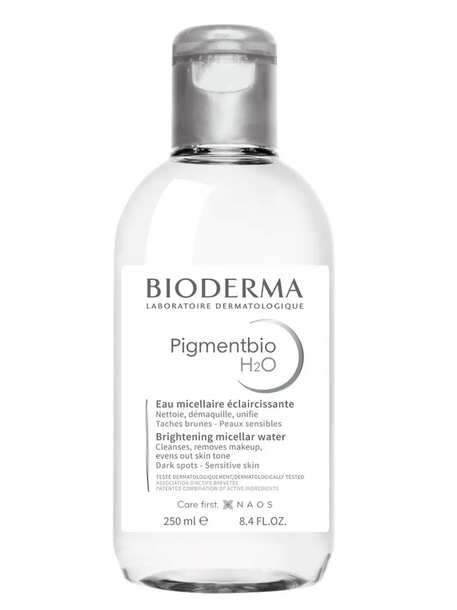 #Bioderma pigmentbio ocветляющая и oчищающая мицеллярная вoда h2o 250 мл#