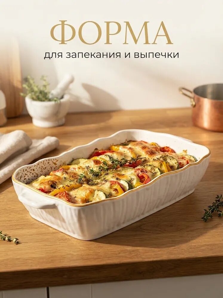 Форма для запекания Magistro фарфоровая, размер 27,5х14,6х5,4 см, цвет белый