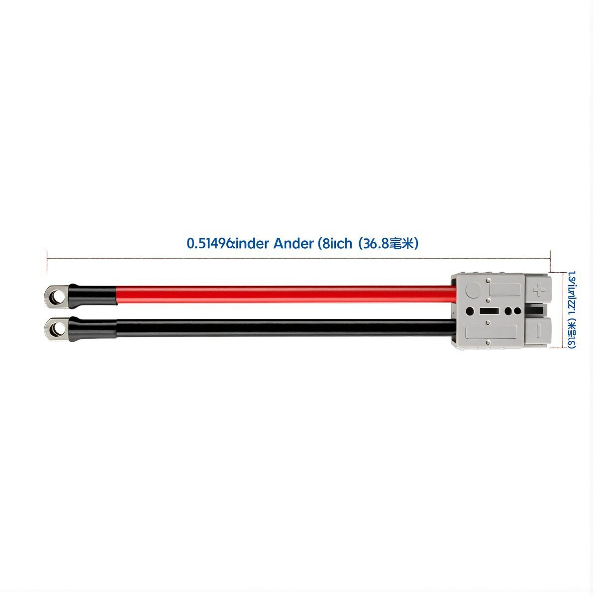 Провод для зарядки аккумулятора 50А с разъемом Андерсон 8AWG 20 см силиконовый переходник клемма, 8AWG Андерсон, 30 см