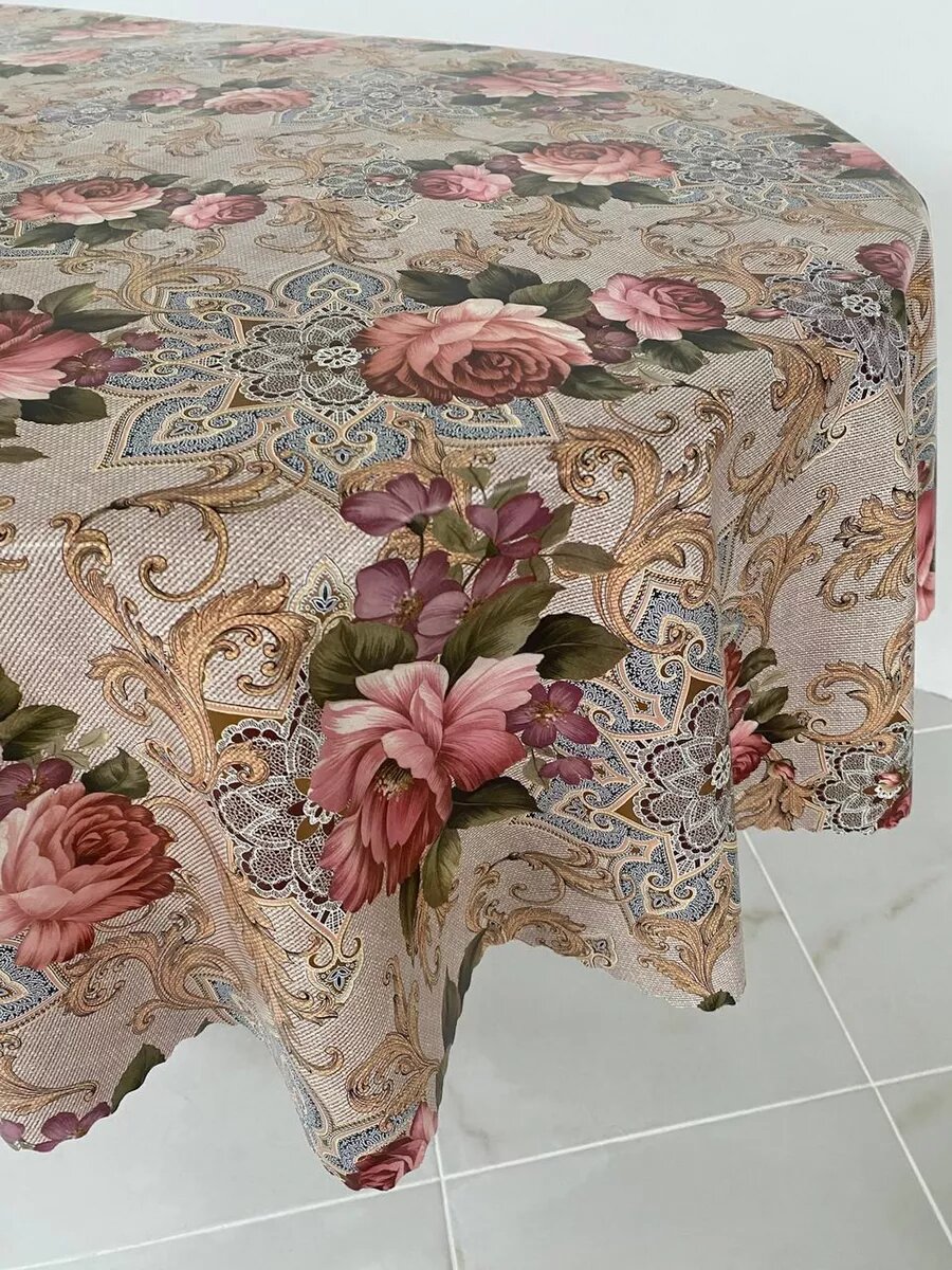 Скатерть клеенка овальная 140*180 см Лоренцо