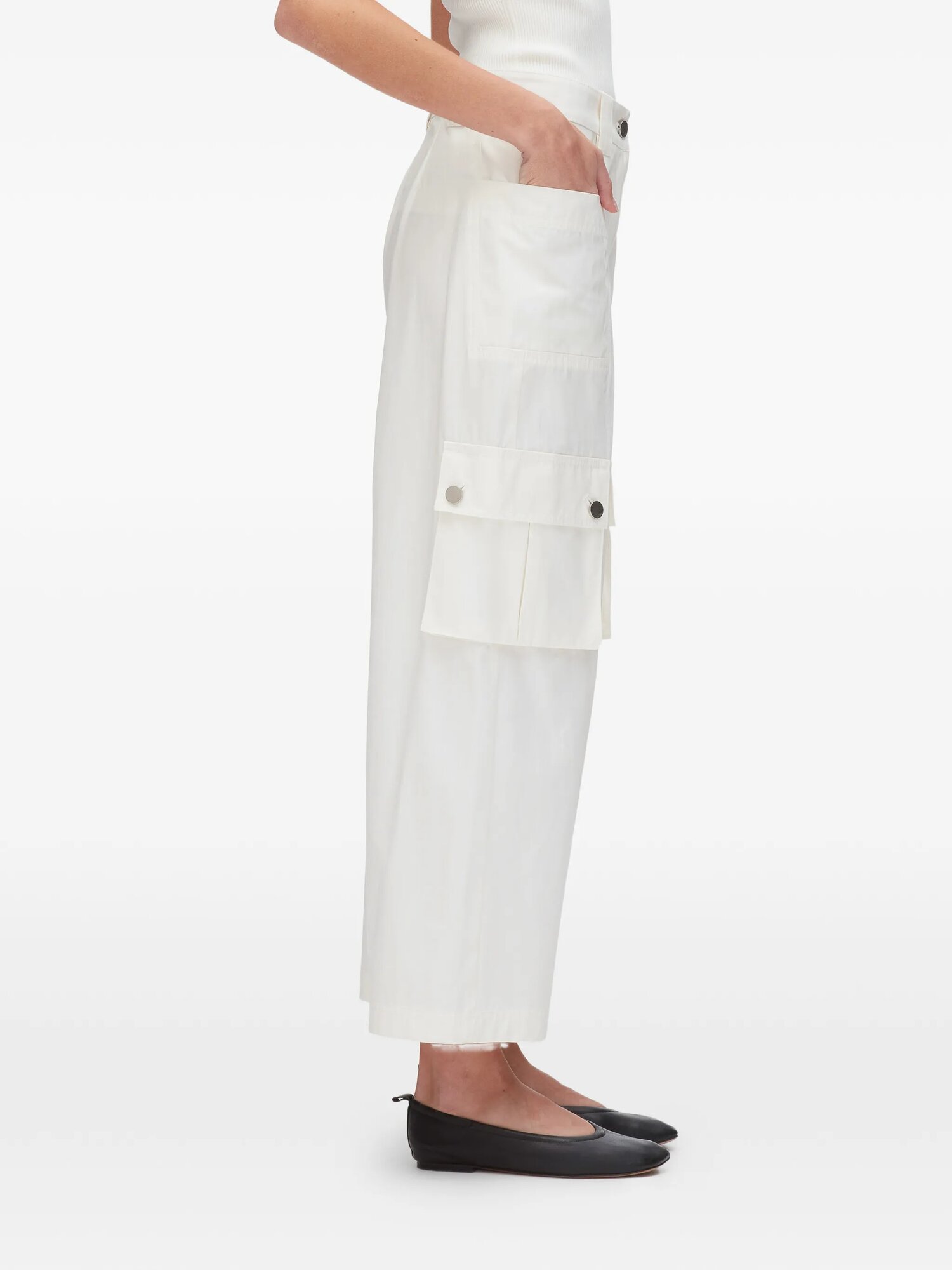 Брюки карго 3.1 Phillip Lim, размер 4, бежевый/белый — фото 1