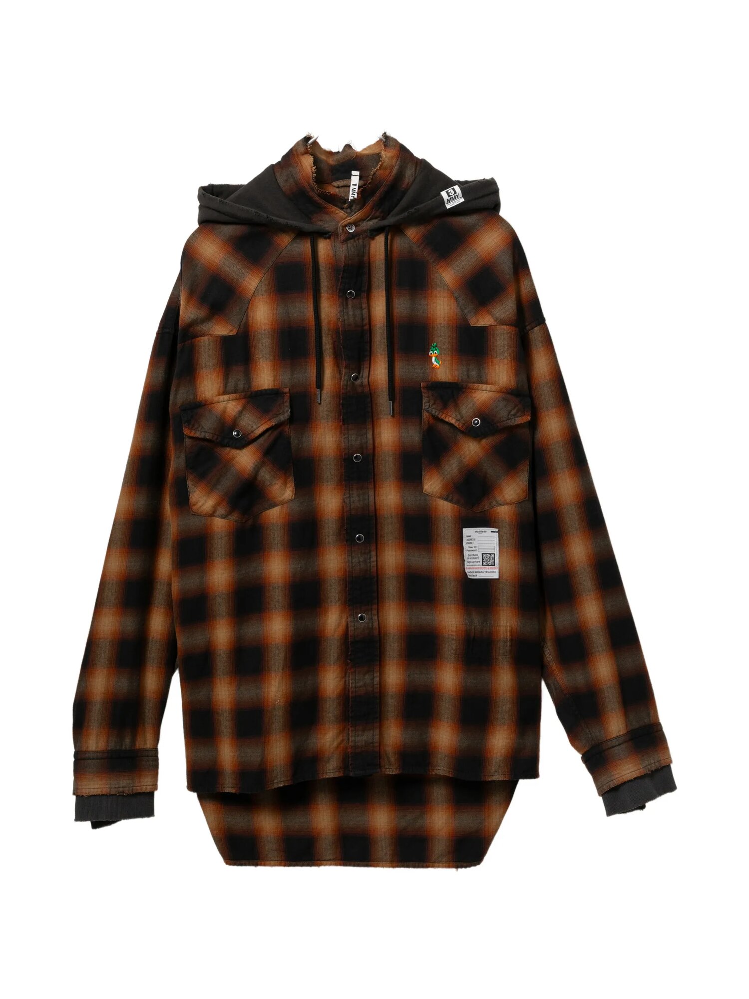 Рубашка Hooded checked shirt
