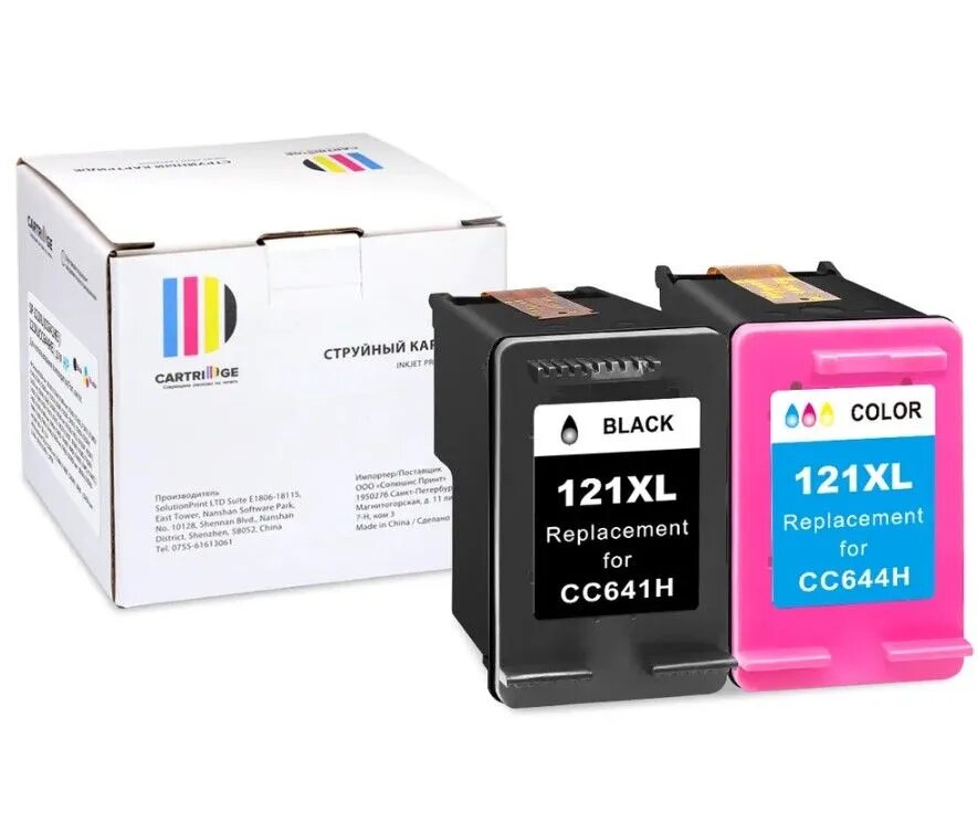 HP Картридж HP 121XL BK+CMY, оригинал, Набор CMYK, 2 шт