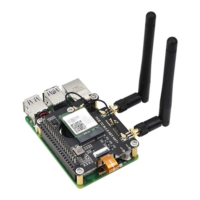 Waveshare Адаптер PCIe к M.2 E KEY HAT+ для Raspberry Pi 5 — фото 1