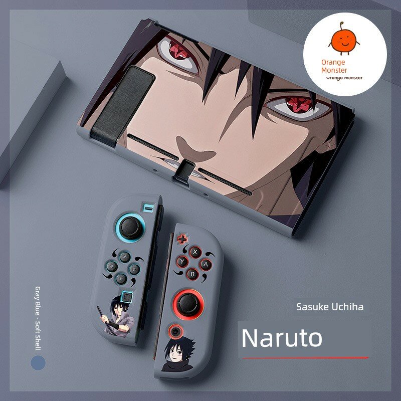 Серо-голубой чехол из ТПУ с силиконом для Nintendo Switch 6.2 дюйма с рисунком Наруто Саске