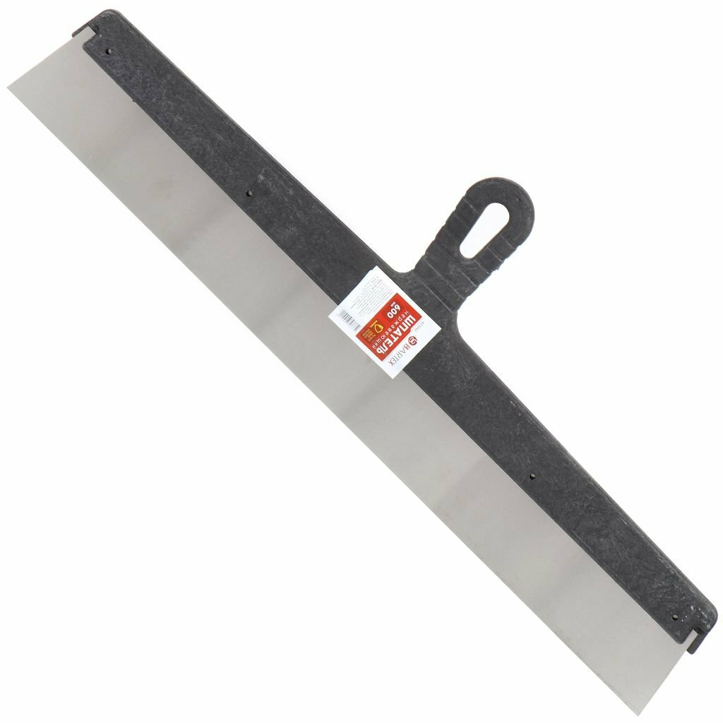 Шпатель фасадный Bartex 600 мм из нержавеющей стали с пластиковой рукояткой для строительных и отделочных работ