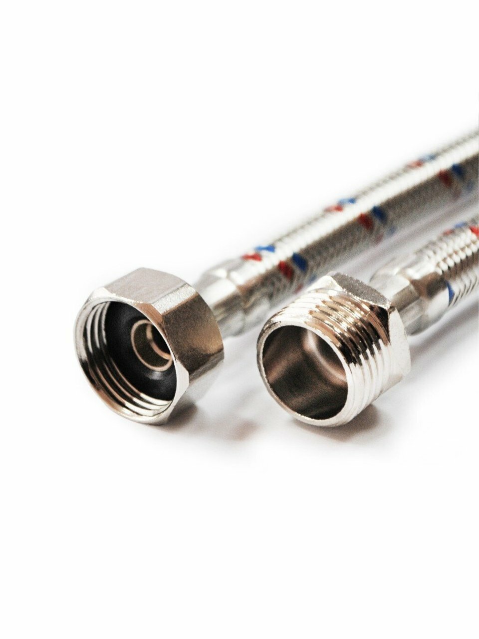 Подводка для воды Valfex 1/2" 0.8 м, гибкая нержавеющая сталь, г-ш, для смесителя и унитаза, горячая и холодная вода