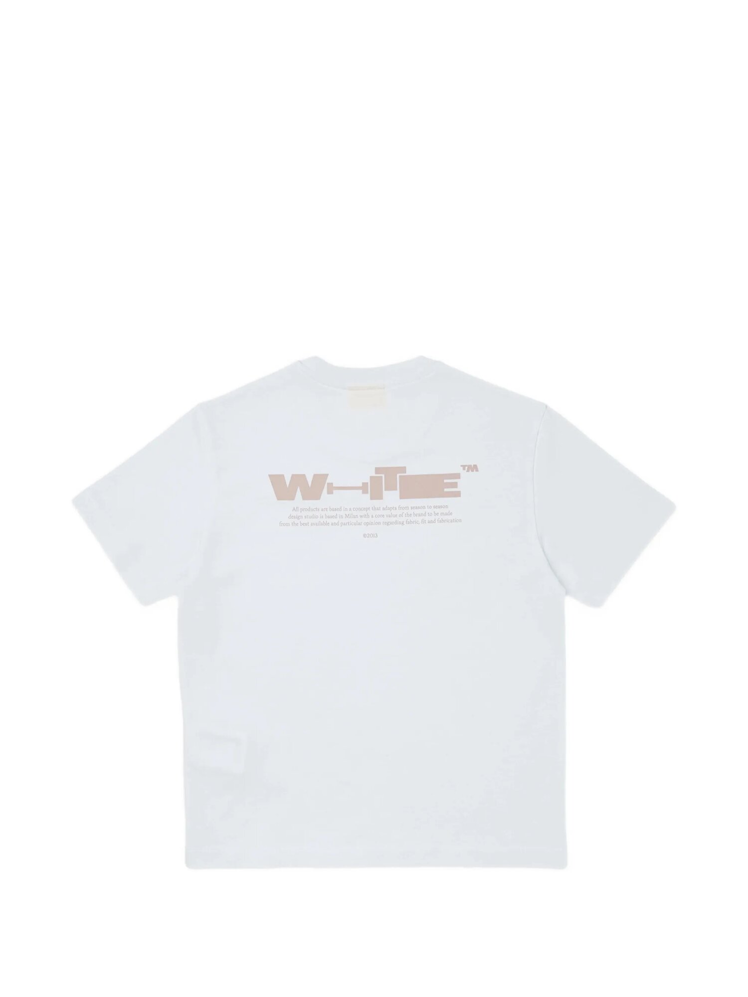 Футболка Off-White Type, размер 104, бежевый/белый — фото 1