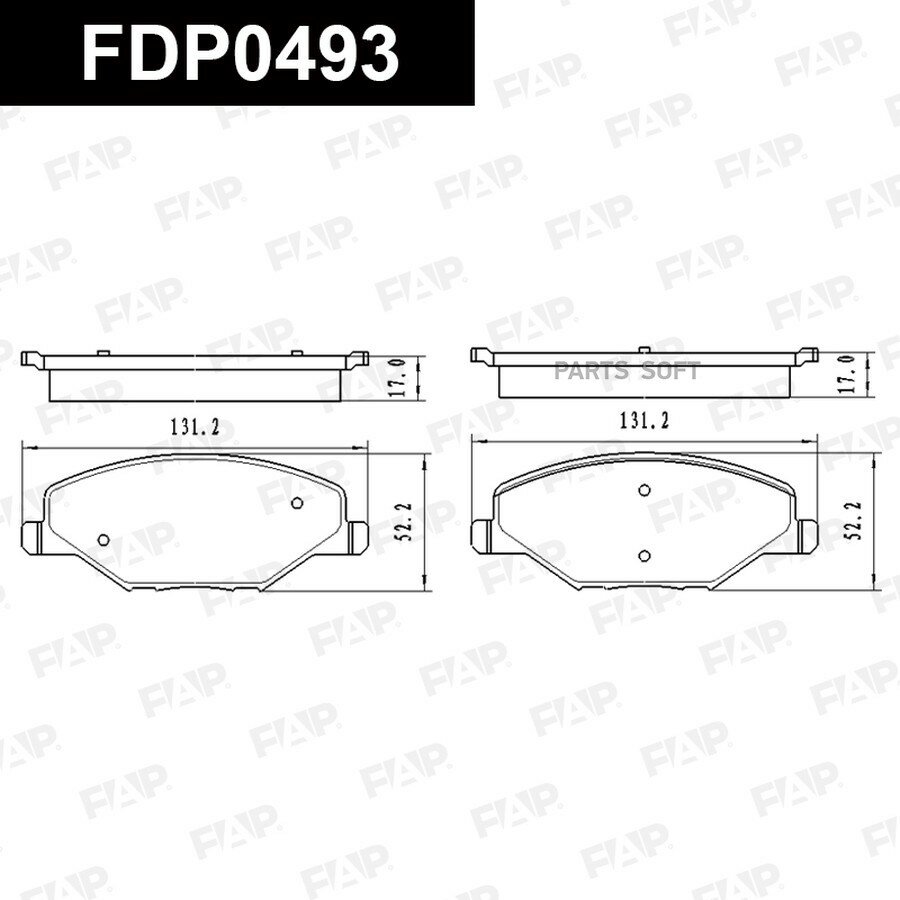 Колодки тормозные дисковые передние AUDI A1 (8X1, 8XK) FAP FDP0493 | цена за 1 шт