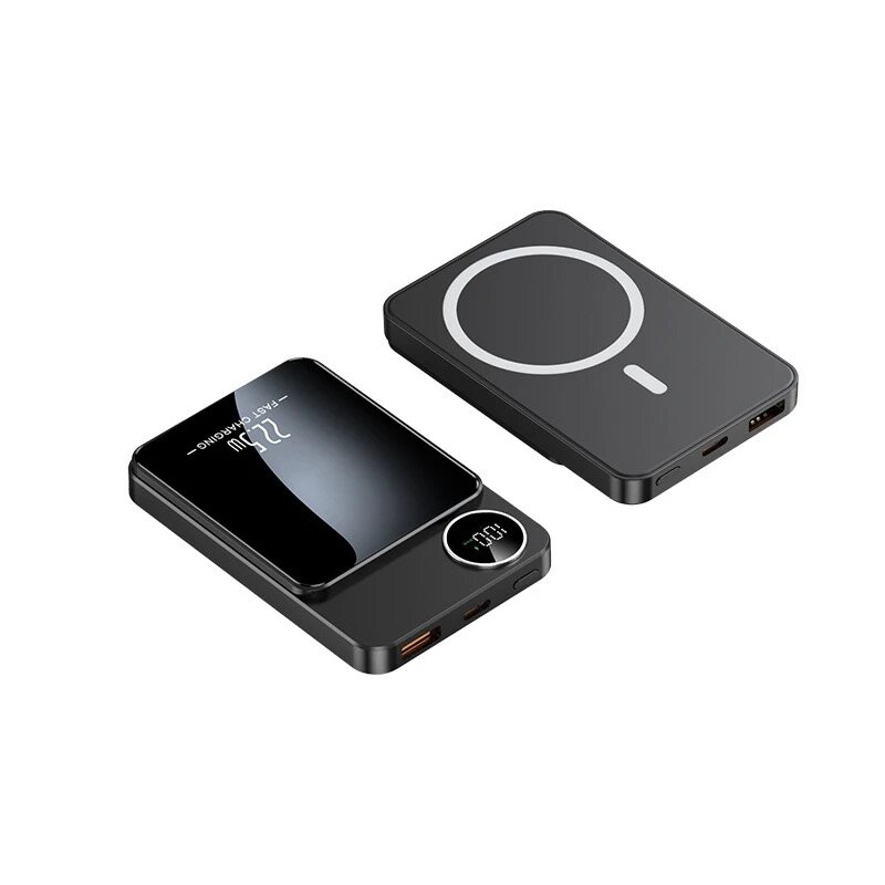 Повербанк MagSafe для iPhone 10000 mAh 20 Ватт, внешний аккумулятор, power bank на айфон, беспроводная зарядка на айфон / фиолетовый