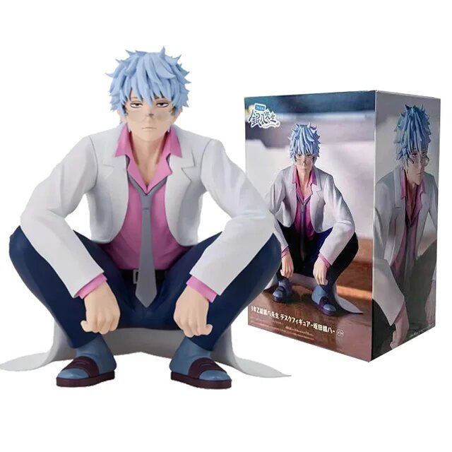Оригинальная фигурка Bandai Gintama Саката Гинами — коллекционная модель из аниме, может использоваться в качестве настольной подставки.