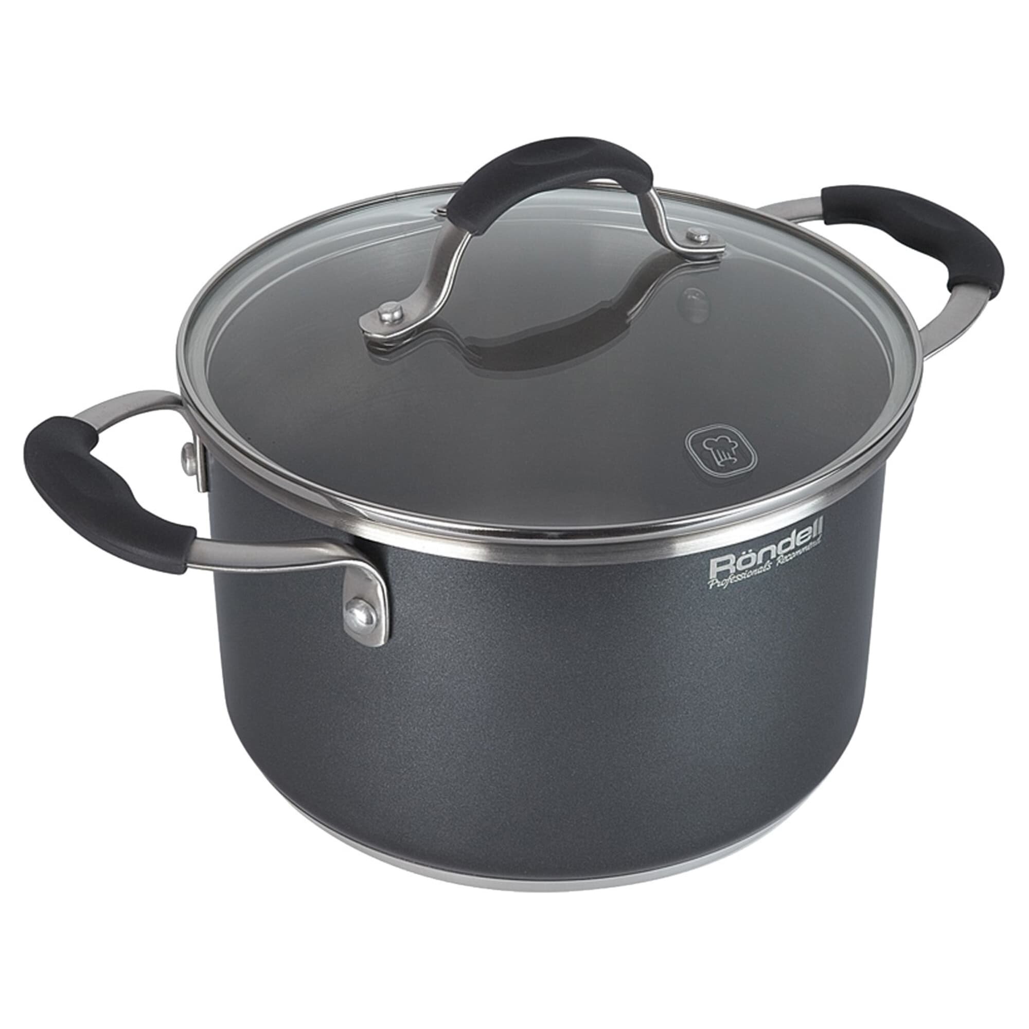 Кастрюля Stern RDS-010 3.9л. d 20см с крышкой т. серый