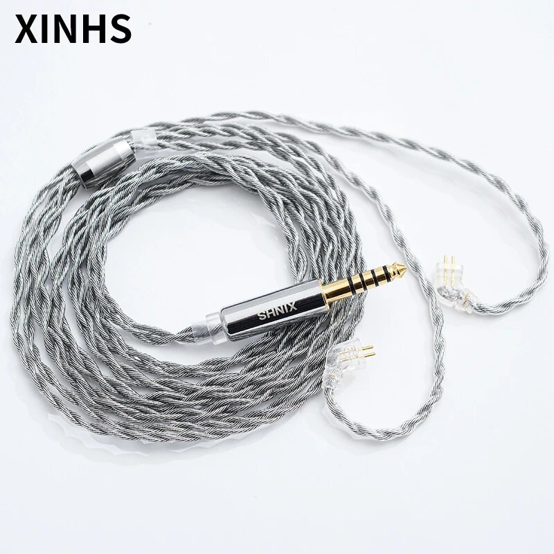 Кабель для наушников XINHS 4-жильный графеновый MMCX, 1,25 м, черный