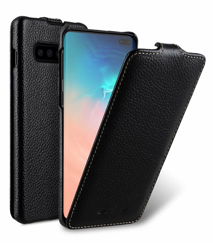 Кожаный чехол флип Melkco для Samsung Galaxy S10+ - Jacka Type, черный