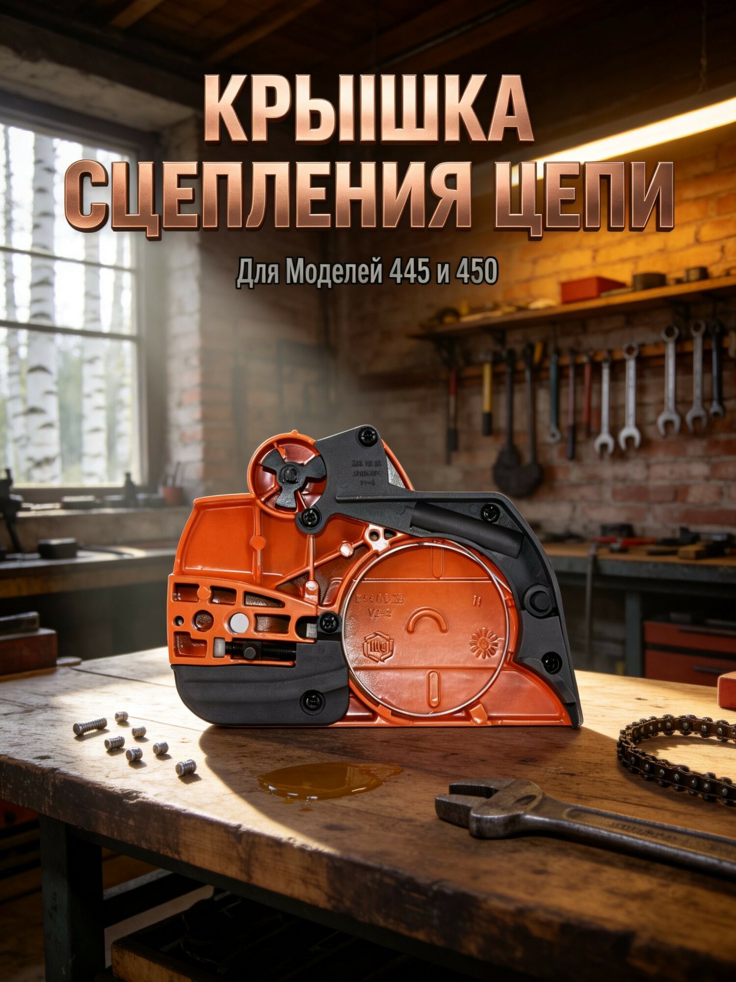 544097902, боковая крышка сцепления и тормоза цепи для бензопилы Fushua 445 445E 450 450E, пластиковая запасная деталь взамен 544097901