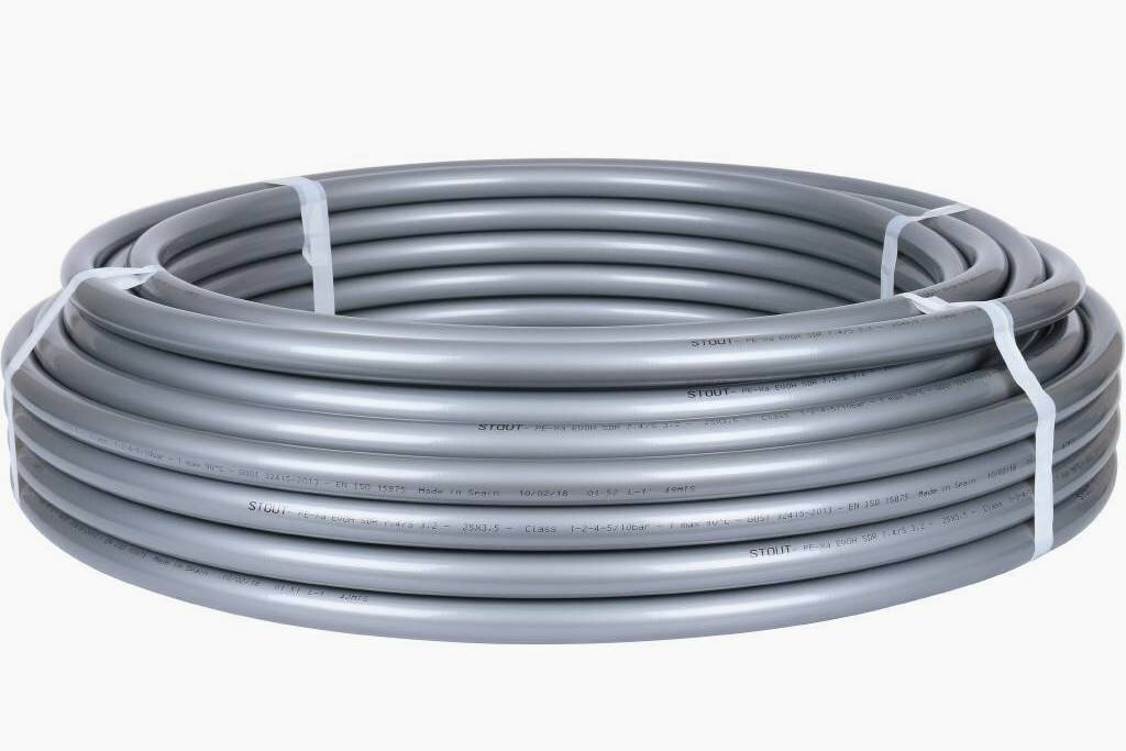 STOUT PE-Xa/EVOH 25х3,5 серая (бухта 50м) Труба из сшитого полиэтилена с кислородным слоем, универсальная