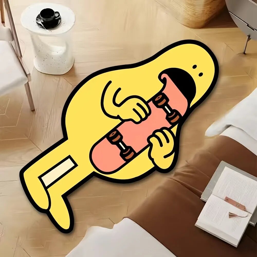 Желтый ковер 50x120 см из бархата для детской комнаты