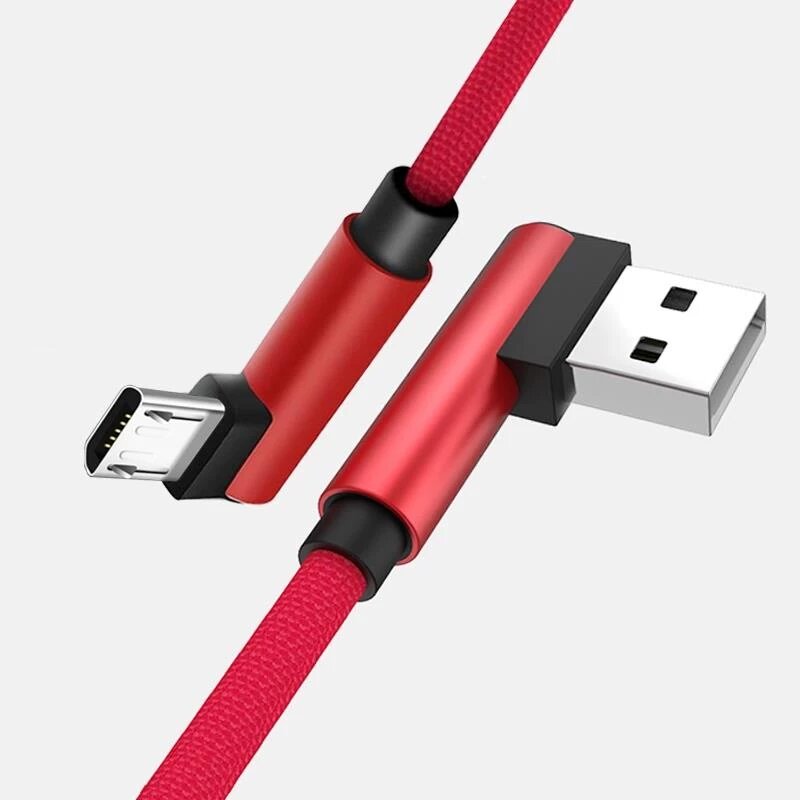 Оригинальный кабель для Huawei R5Pro, изогнутый Micro-USB кабель быстрой зарядки, 1 м, красный для смартфонов Android