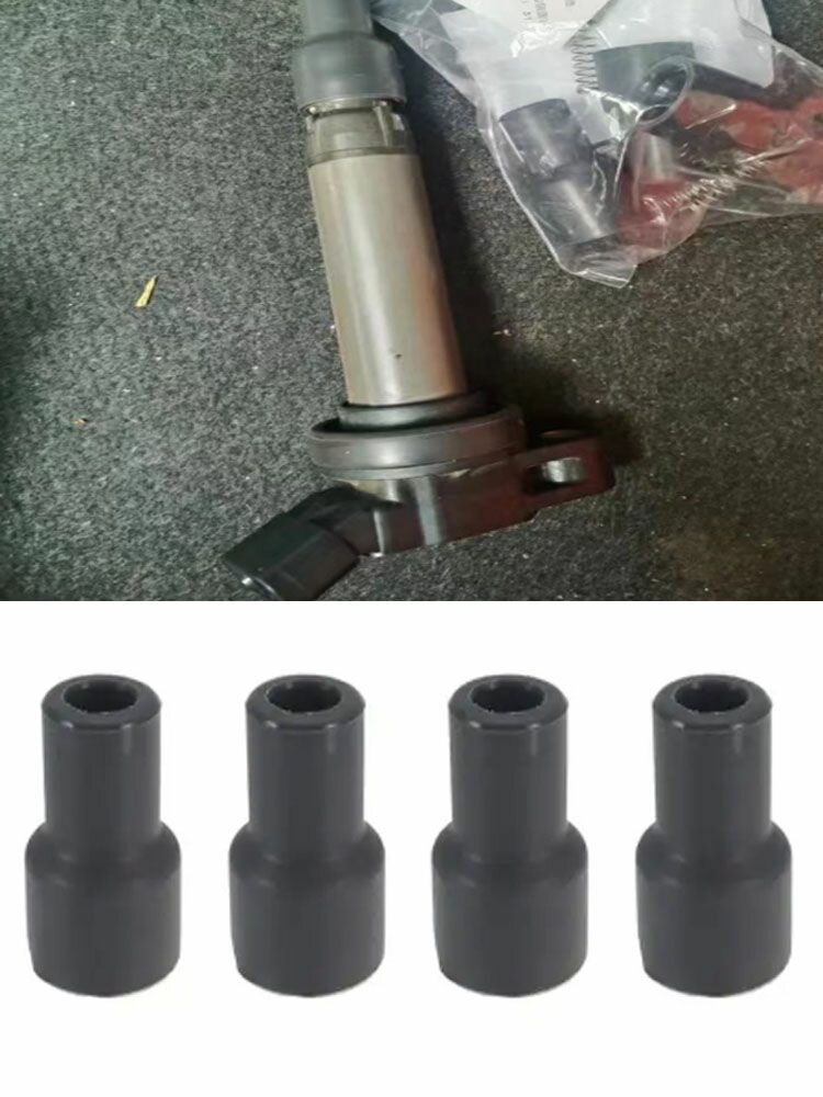 Крышки свечей зажигания 90919-11009 для Toyota Yaris Vios Camry — резиновые колпачки, комплект 4 шт, черные