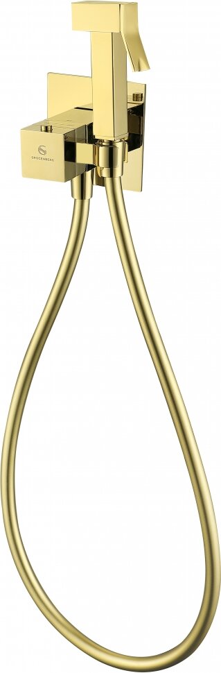 Гигиенический душ со смесителем GROCENBERG GB008 с термостатом Золото глянец