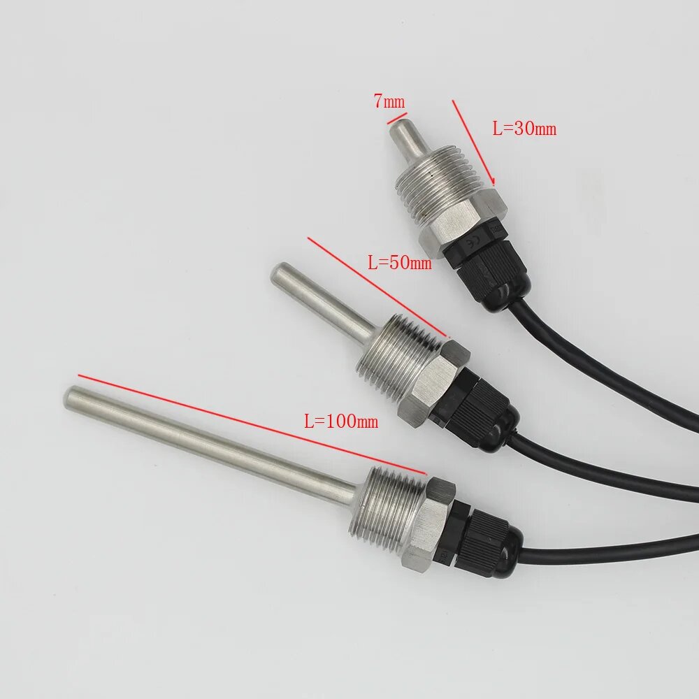 Цифровой термодатчик DS18B20 G1/2", нержавеющая сталь
