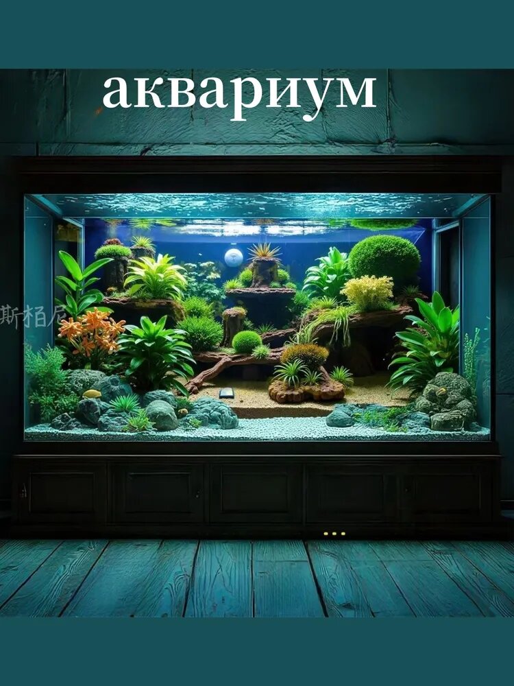 Фон для аквариума Декорации Тропические водоросли,100x50см